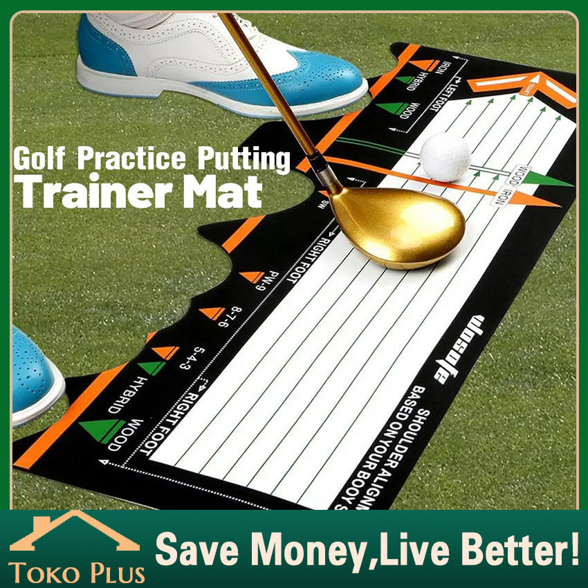 Jual Golf Swing Trainer Training Putting Mat Golf Karpet Swing Practice ...