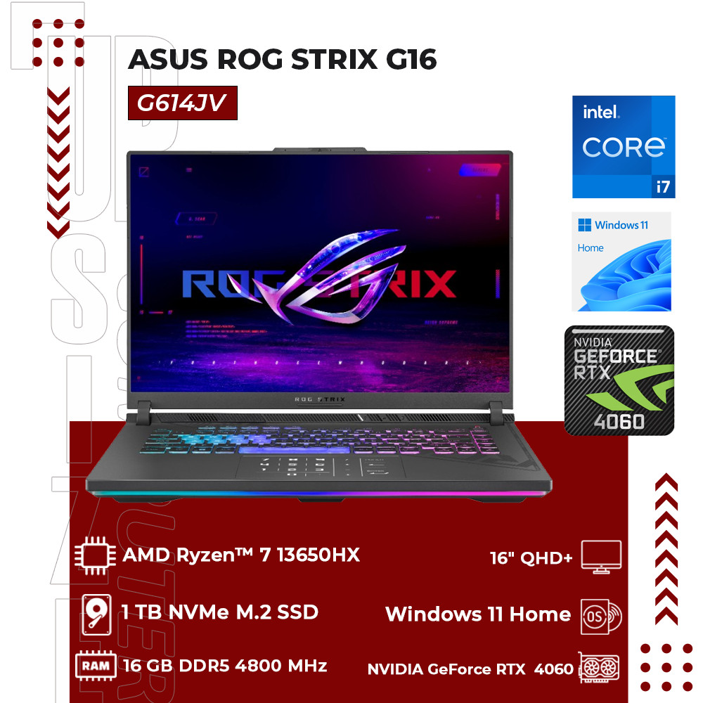 Jual ASUS ROG STRIX G16 G614JV-I746C7G-O I7-13650HX 16GB 1TB RTX4060 ...