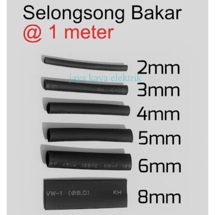 Jual Selongsong Bakar Pelindung Kabel 2mm, 3mm, 4mm, 5mm, 6mm, 8mm ...