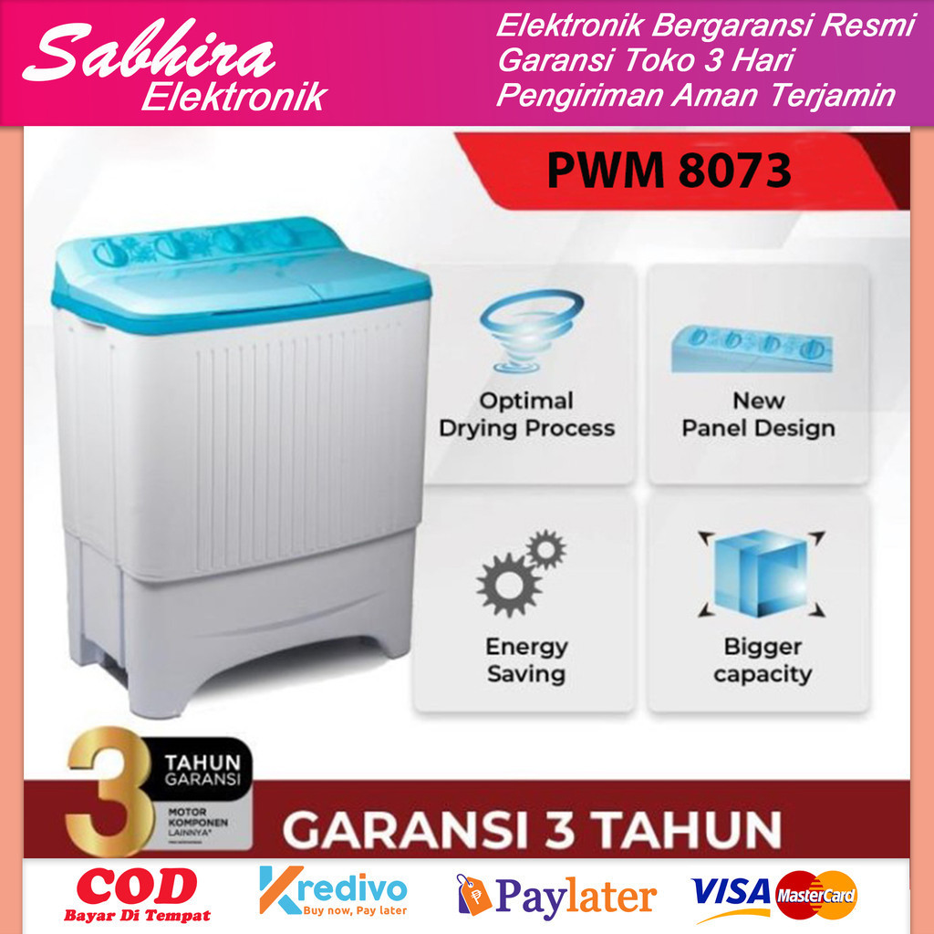 Jual Mesin cuci 2 tabung polytron giant series 8kg pwm 8073 Hijab ...