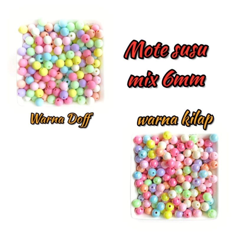 Jual Manik acc07 (20gram) Manik Mote Susu Manik Pastel 6mm Bahan kerajinan Menjahit Dan Meronce ...