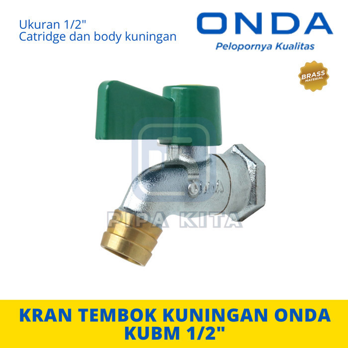 Jual KUBM 1/2 inch Kuningan ONDA Kran Air Tembok Kamar Mandi Taman ...