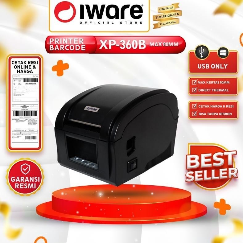 Jual PRINTER THERMAL LABEL STICKER XPRINTER XP-360B 80mm (USB ONLY ...