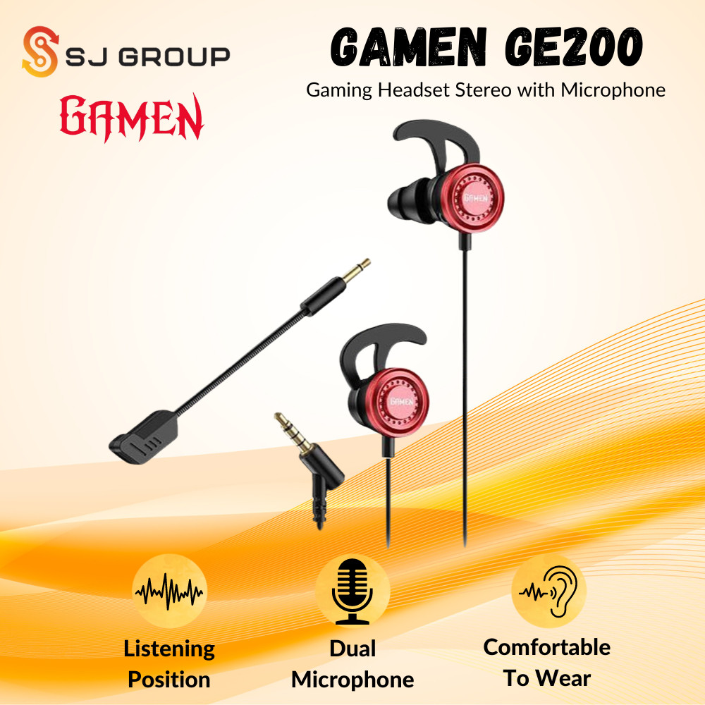 Jual GAMEN GE200 Headset Gaming Dual Microphone Virtual Stereo Surround ...