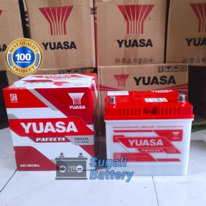Jual Aki Mobil Voxy, Alphard, Vellfire Non IStop YUASA 55D23L Pafecta 12volt 60Ah | Shopee Indonesia
