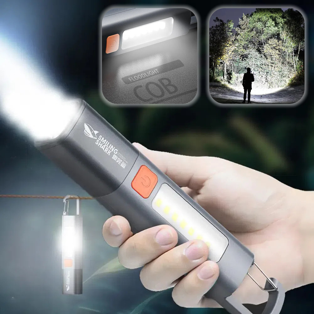 Jual SMILING SHARK senter led ZOOM JARAK JAUH 3 MODE MULTIFUNGSI COB ...