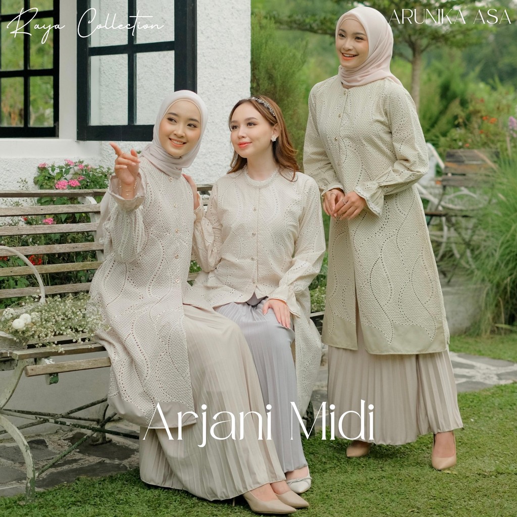 Jual Arjani Midi | ATKEY Raya Collection - Atasan Tunik Katun Sulaman ...