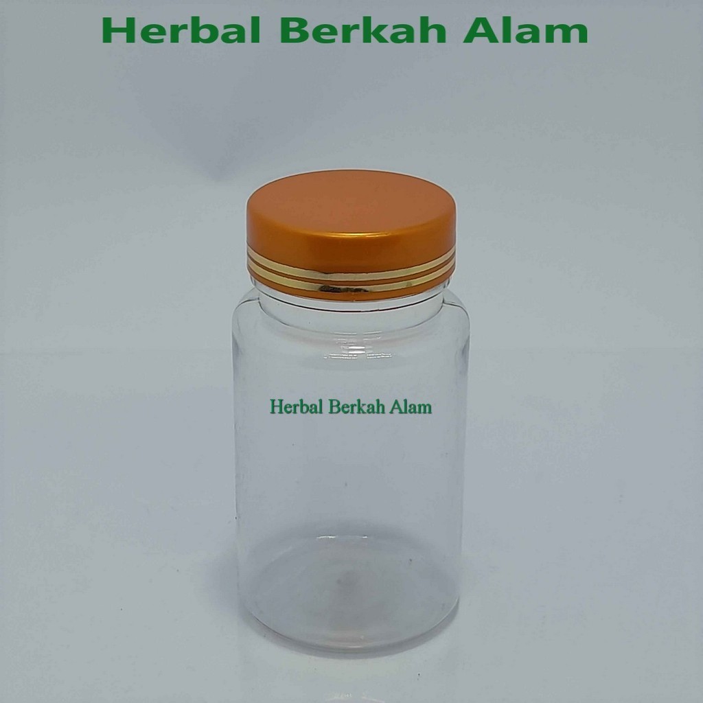 Jual Botol Obat 120 ml Natural Tutup Emas List Line Emas / Botol Obat ...