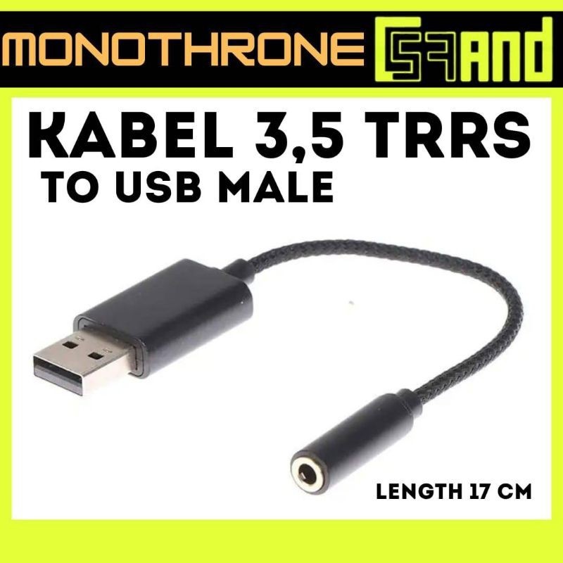 Jual Kabel USB Male to 3.5mm Jack Female AUX Audio Adapter Sound Card ...