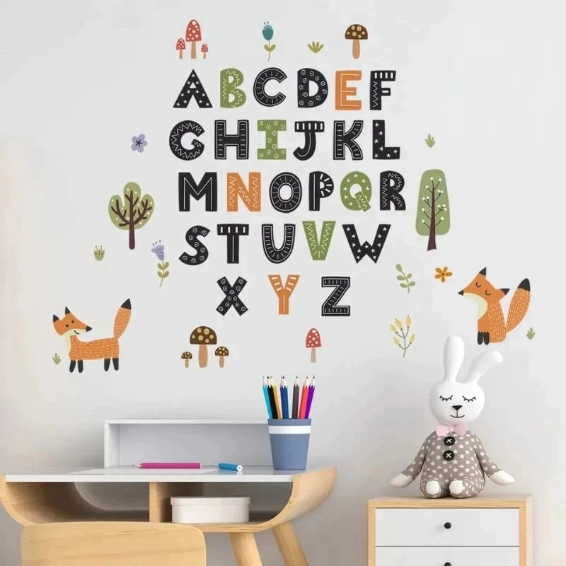 Jual Stiker dinding abjad huruf abc edukasi alphabet Forest Animal ...