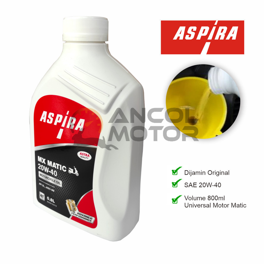 Jual Aspira Oli Motor Matic 20W40 Oil 0,8L Scooter Beat Mio Vario ...