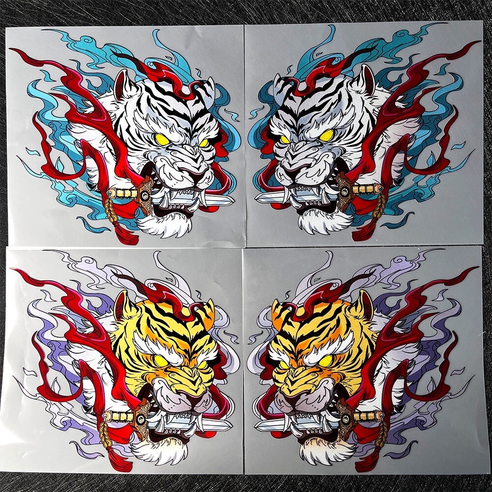 Jual Stiker Harimau White Tiger Reflective Stickers Motorcycle Decal ...