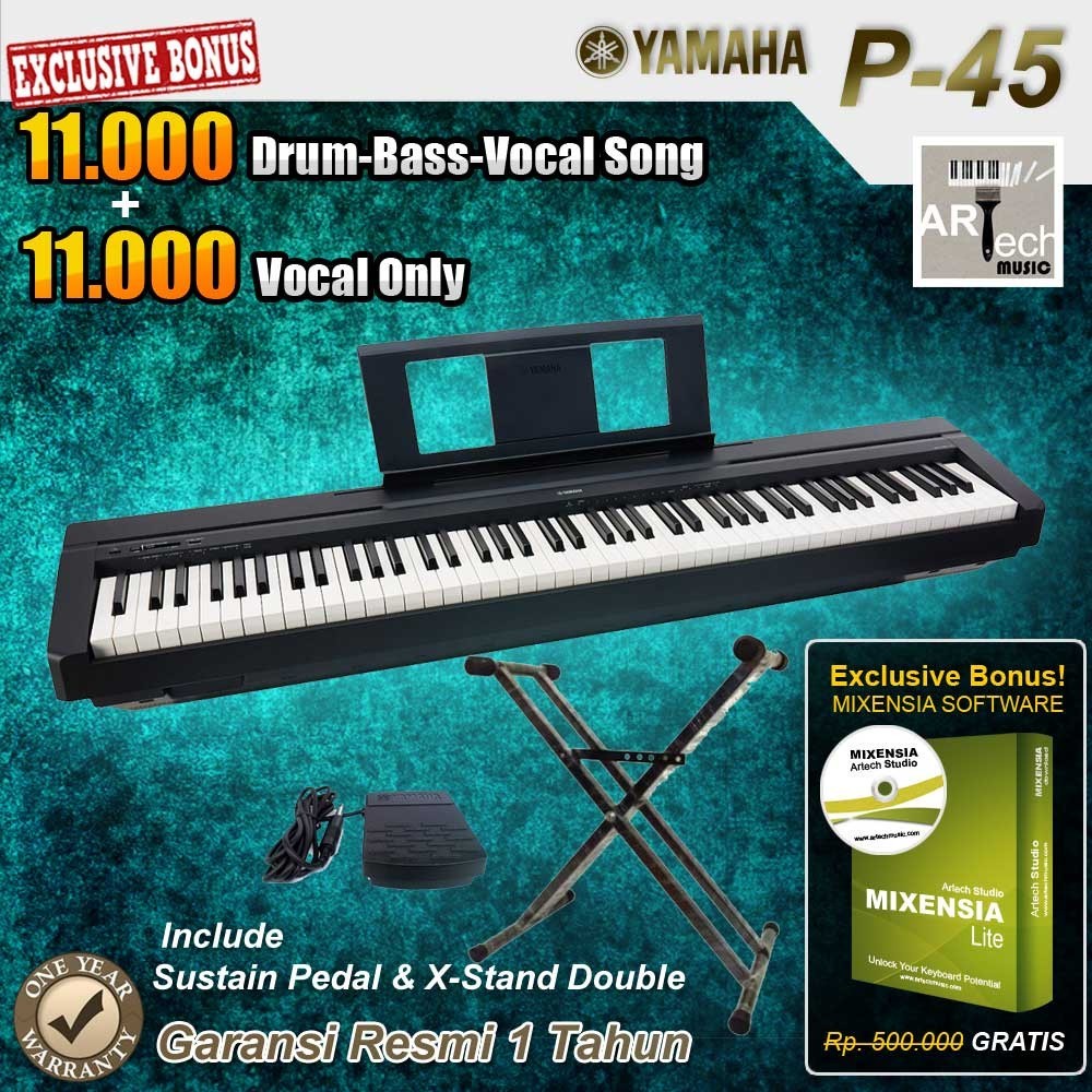 Jual Yamaha P45 - XStand Double / P-45 / P45B / P-45B Digital Piano ...