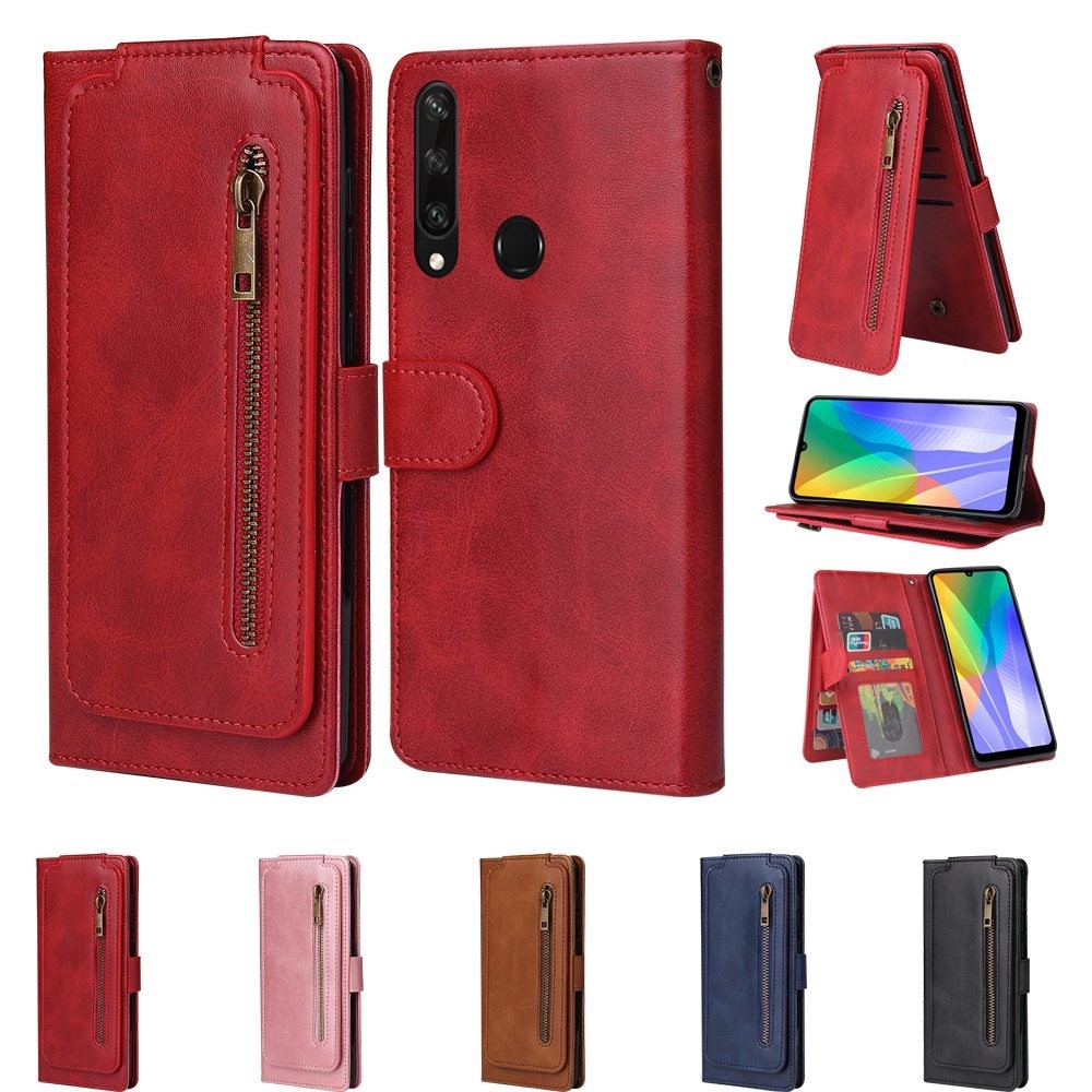 Jual 9 Crads Holder Casing Huawei Y6P Multifunctional Zip Wallet Case ...