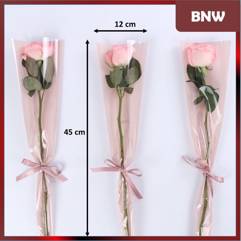 Jual BNW - 1pc Plastik Bunga Mawar 1 tangkai (ecer per lembar ...
