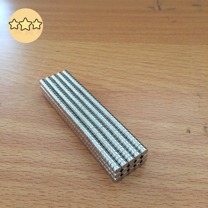 Jual Magnet neodymium bulat round coin 4x2mm 4mm x 2mm 4*2mm 4x2 mm ...