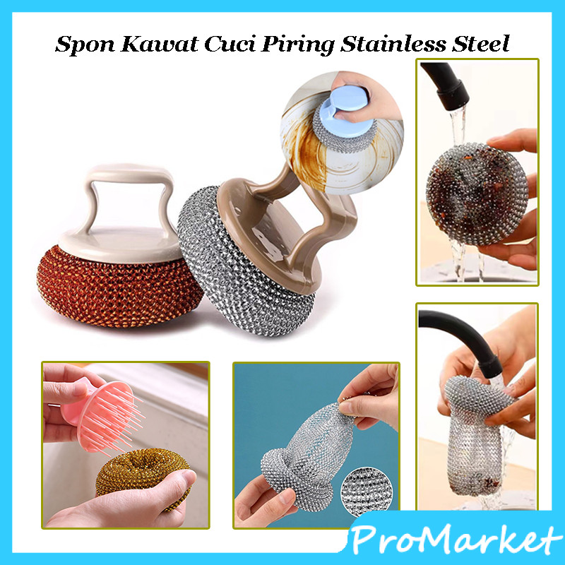 Jual Spon Kawat Cuci Piring Stainless Steel Panci Sabut Spons Sponge ...