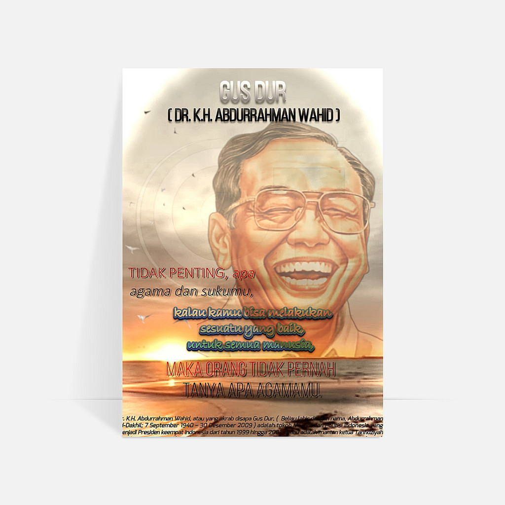 Jual Large Poster OTS_LPOST/LARGE POSTER QUOTE GUS DUR 03 | Shopee ...
