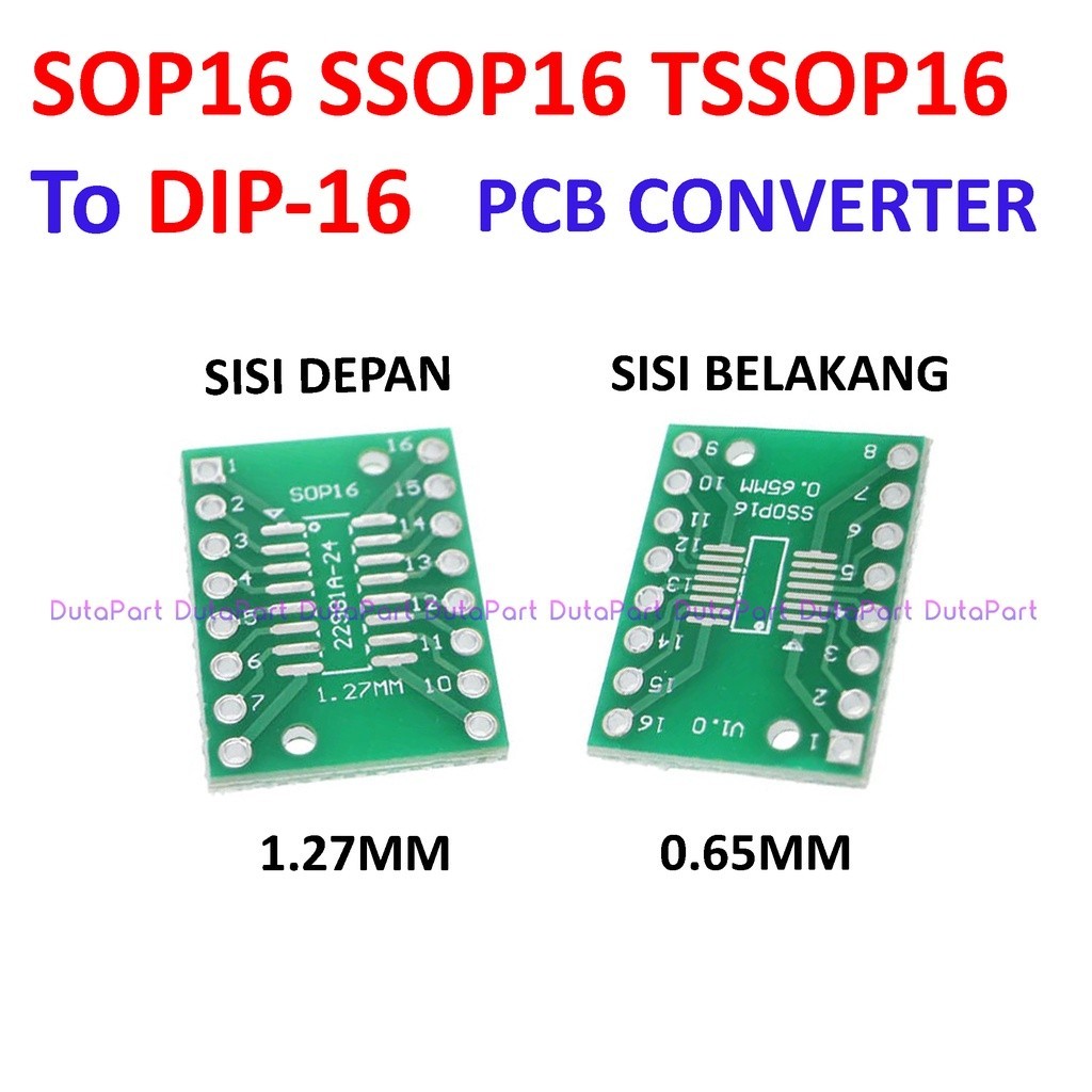 Jual PCB Board SMD SOP16 SSOP16 TSSOP16 To DIP16 DIP 16 Adapter Converter | Shopee Indonesia