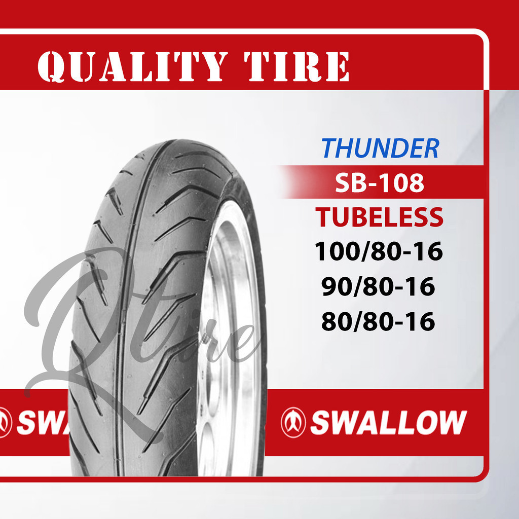 Jual Ban Luar Motor Swallow SB-108 Thunder Ukuran 80/80 90/80 100/80 Ring 16 Tubeless | Shopee ...