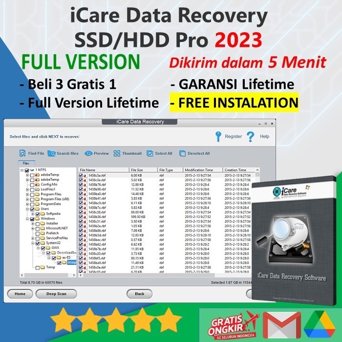 Jual iCare Data Recovery SSD/HDD Pro 2023 Full Version Lifetime - Software untuk Recoveri ...