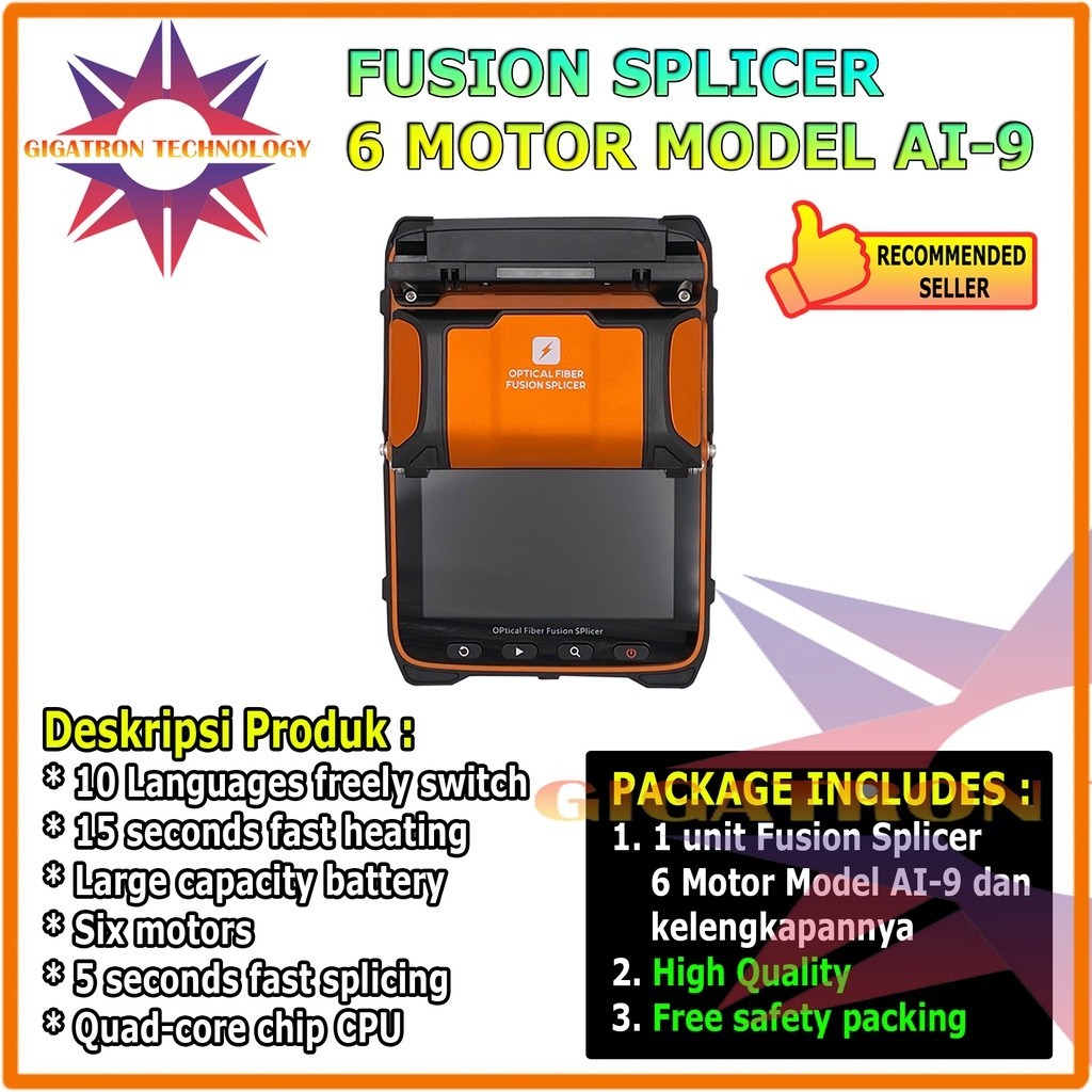 Jual Fusion Splicer Signal Fire AI9 Fiber Optic 6 Motors / Ai 9 FTTH ...