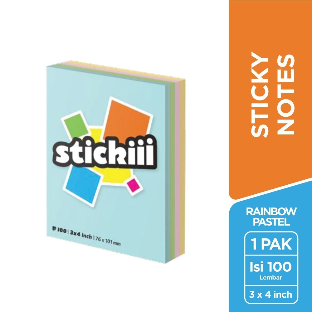 Jual [Stationery Spectrum] Stickiii Sticky Notes Rainbow Pastel - STI ...