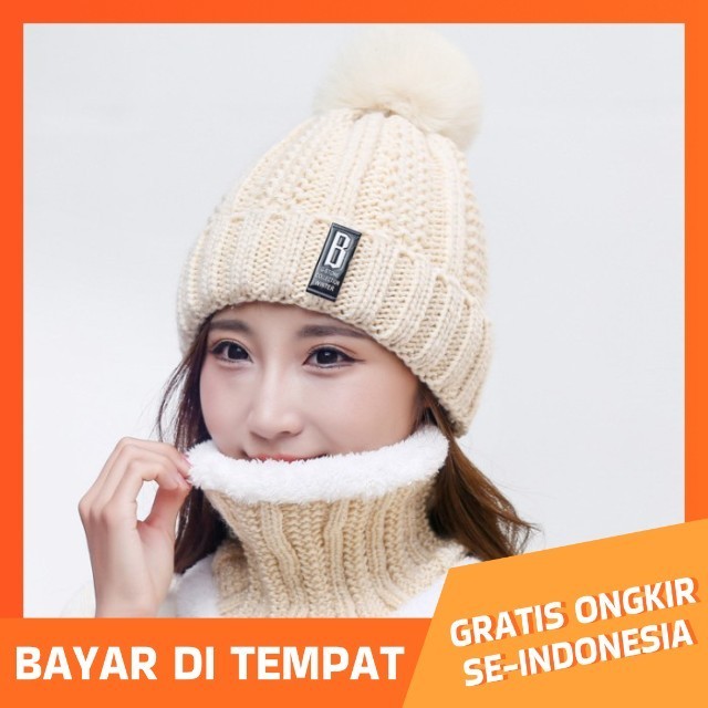 Jual Snowbella Topi Beanie Kupluk Wanita Winter Autumn Dingin Hangat ...