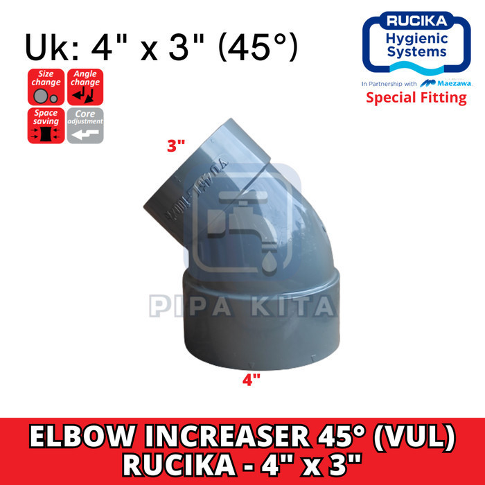 Jual Elbow Increaser 45 4 x 3 inch RUCIKA VU45L Knee Overloop Vlok Reducer | Shopee Indonesia