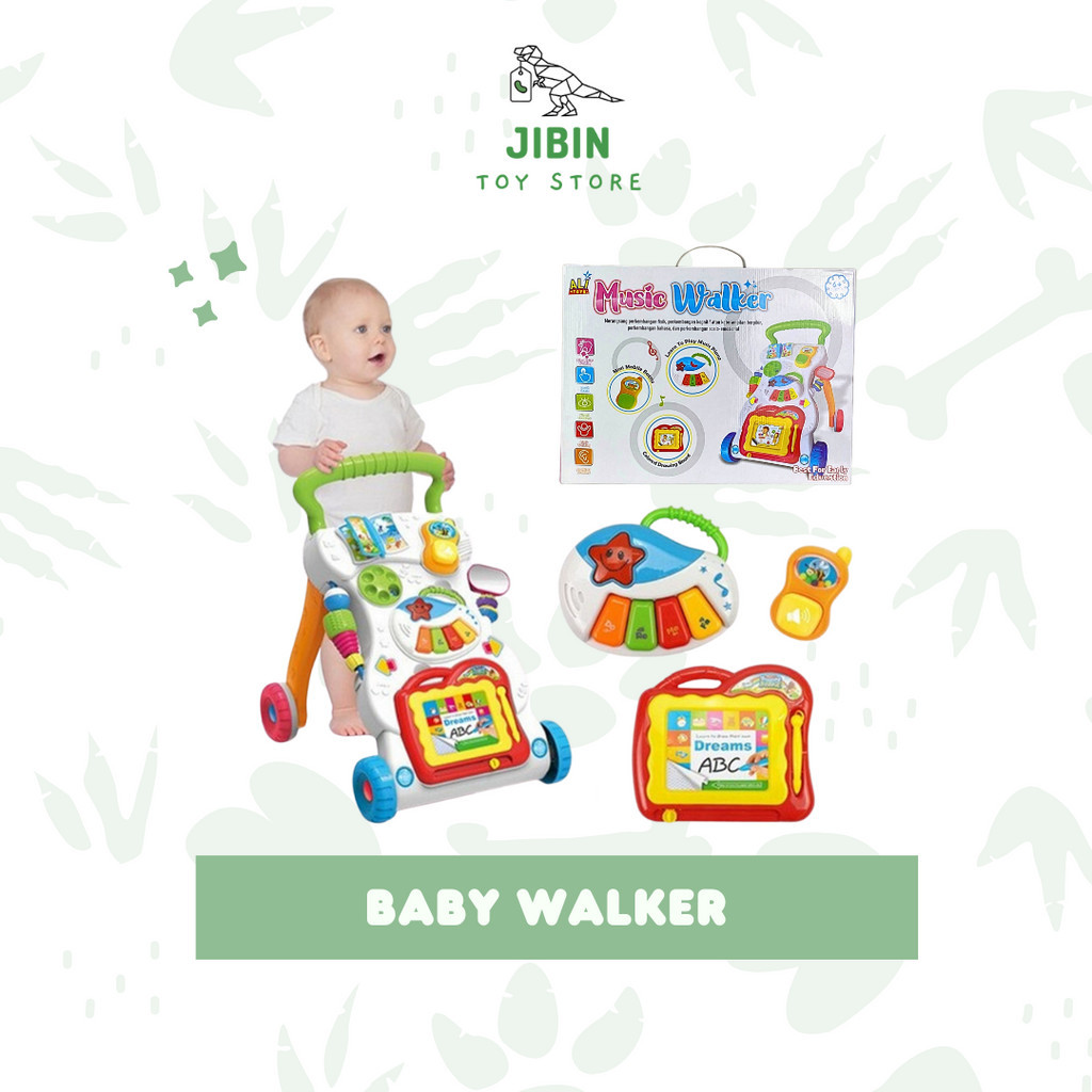 Jual JIBIN Baby Push Walker Music Mainan Dorongan Bayi Kemasan Kardus ...
