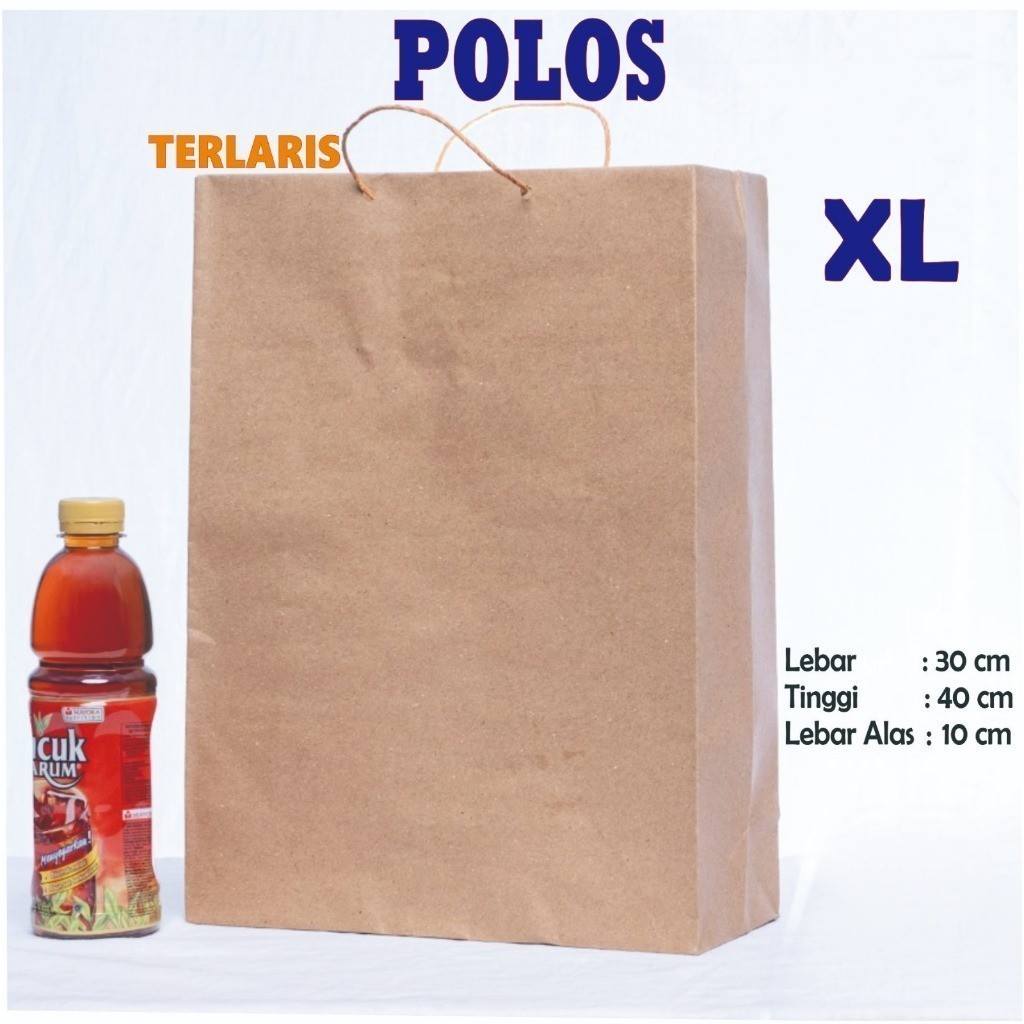 Jual PAPER BAG POLOS XL / 30 X 40 X 10 / TAS KERTAS PERNIKAHAN KADO ...