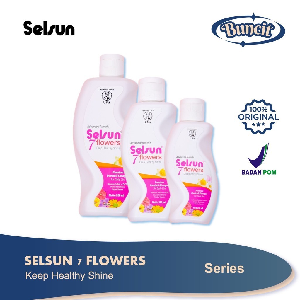 Jual Shampoo Selsun 7 Flower 60ml & 120ml & 200ml / Seven Flower ...