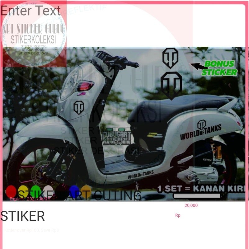 Jual CUTTING STICKER /LIS/STRIPING SCOOPY WORLD OF TANK KEREN VIRAL ...