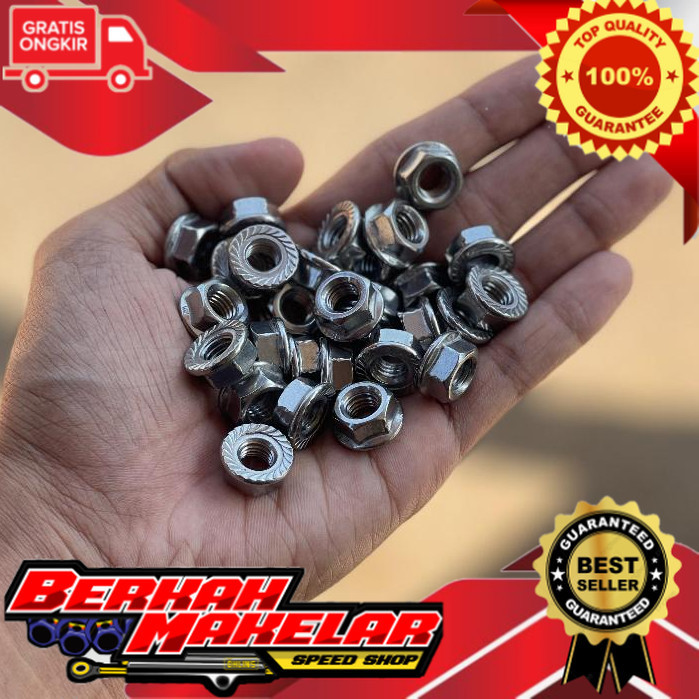 Jual mur m6 mur 10 mur baut 10 stainless (std) | Shopee Indonesia