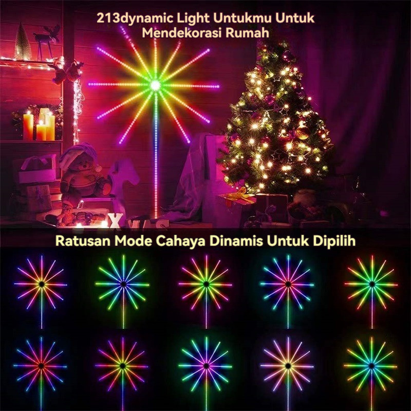 Jual Lampu Strip Led 5050 Rgb Bentuk Kembang Api Dengan Music Untuk ...