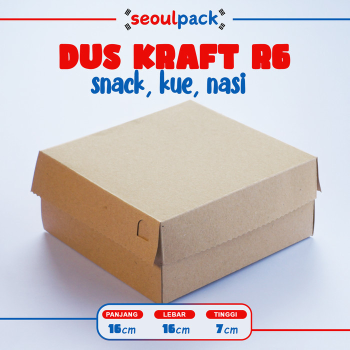 Jual Dus Snack Box R6 16x16 Kraft 275gsm (1pcs) - Box Roti, Box Snack ...
