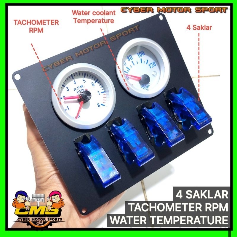 Jual Dashboard add on panel gauge indikator Tachometer RPM water ...