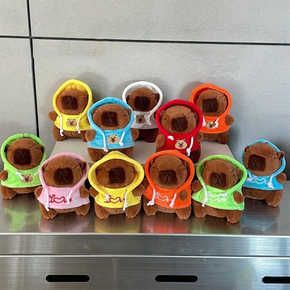 Jual Kids Gift Fluffty Capybara Keychain Plush Hoodie Capybara Pendant ...