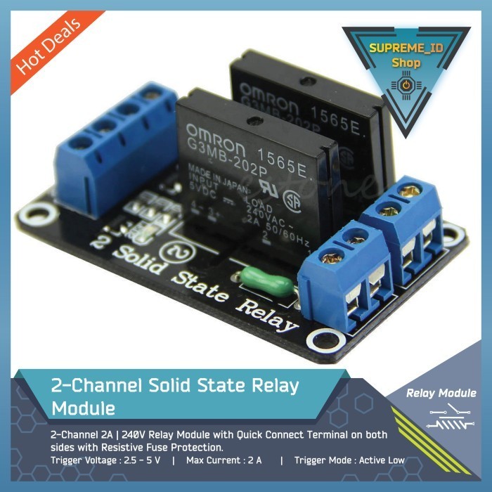 Jual 2-Channel Solid State Relay Module + Resistive Fuse Protection | 5V | Shopee Indonesia