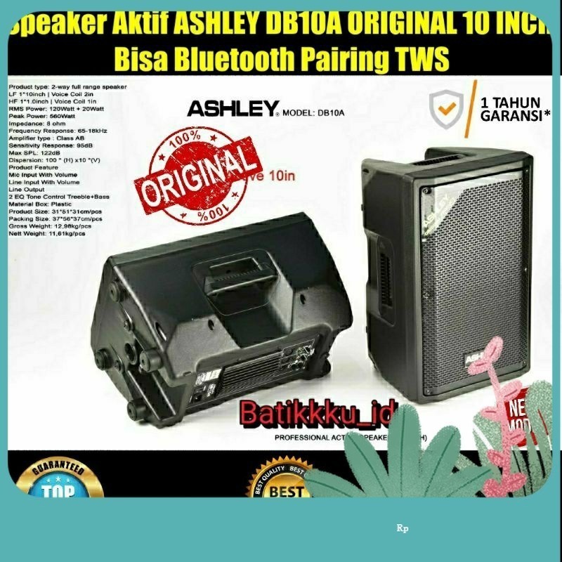 Jual SPEAKER AKTIF ASHLEY DB10A DB10 A DB 10 A DB 10A ORIGINAL 10 INCH ...
