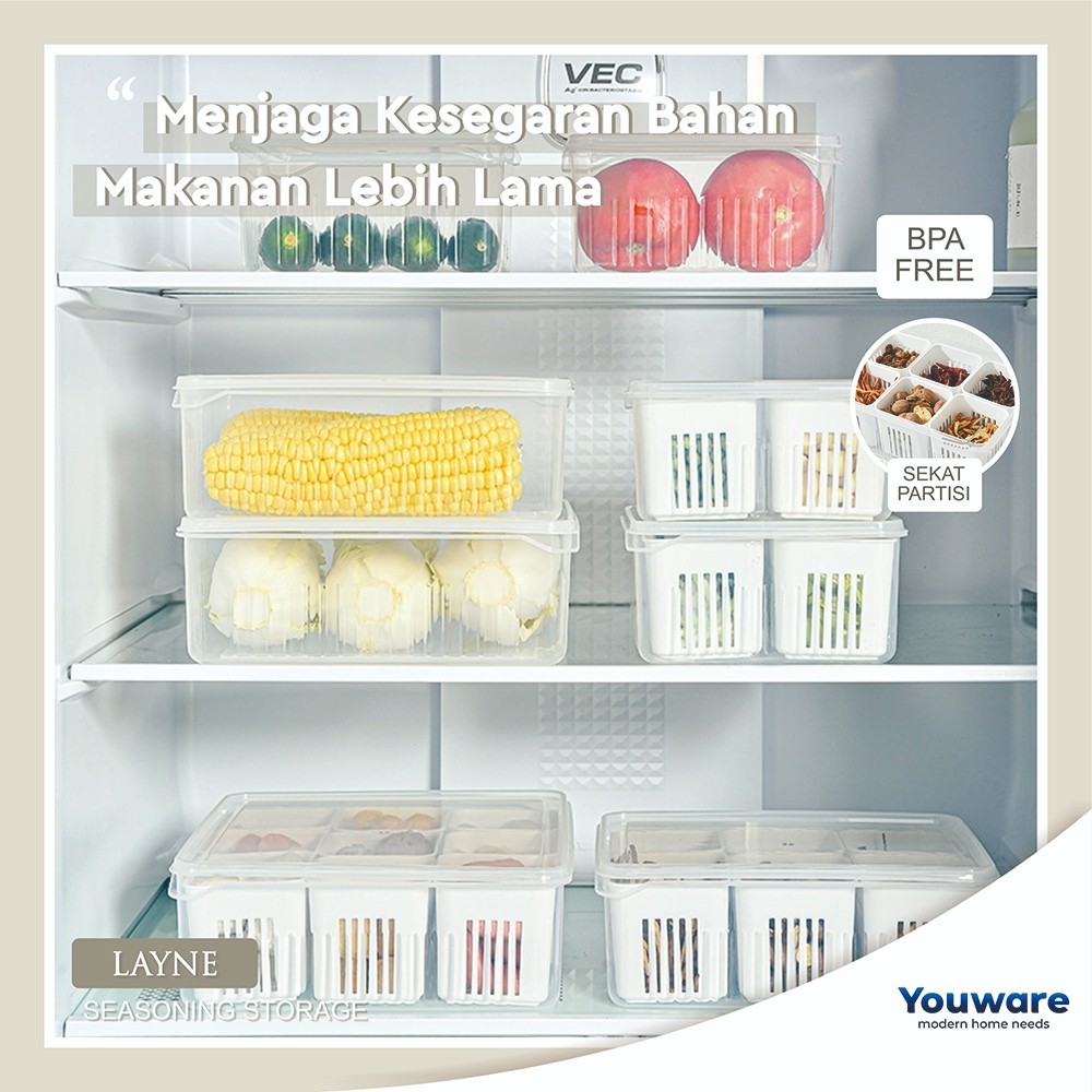 Jual Youware - Layne (SET) Food Container / Kotak penyimpanan makanan ...