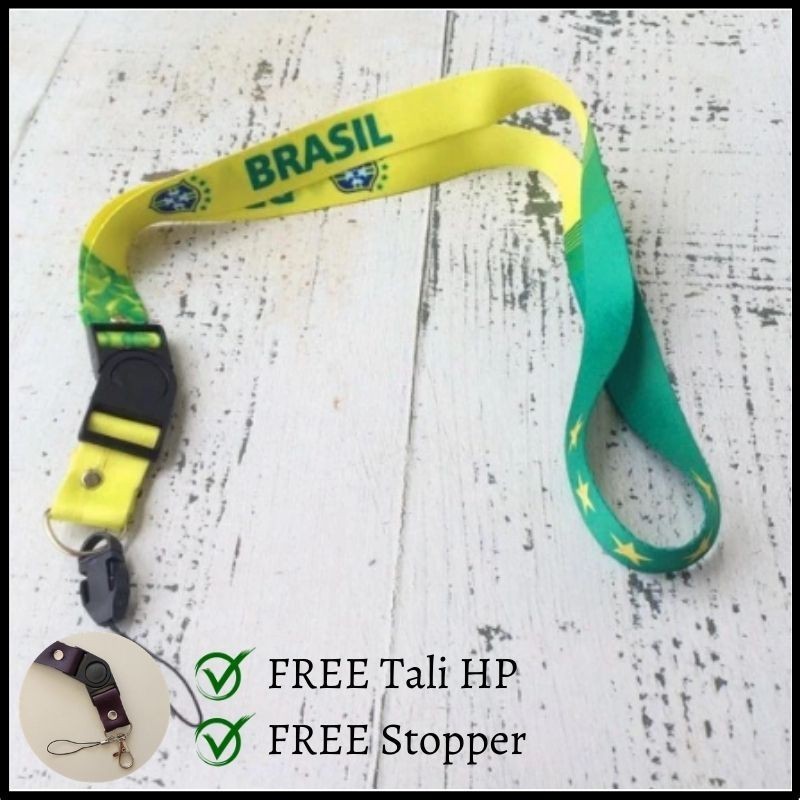 Jual Tali Lanyard FC Brazil / Custom Lanyard Tali Gantungan Kunci HP ...