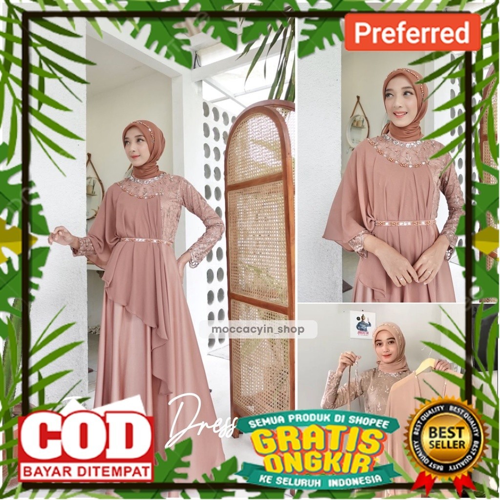 Jual [ RIZKIA DRESS ] 1 GAMIS Bisa 10 GAYA KOREAN STYLE BROKAT JUMBO ...