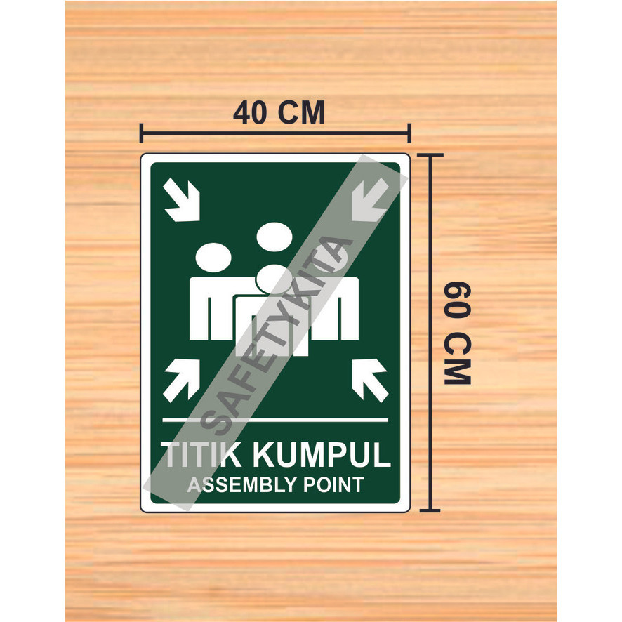 Jual Safety Sign Rambu assembly point Reflektif 40x60cm cutting sticker ...