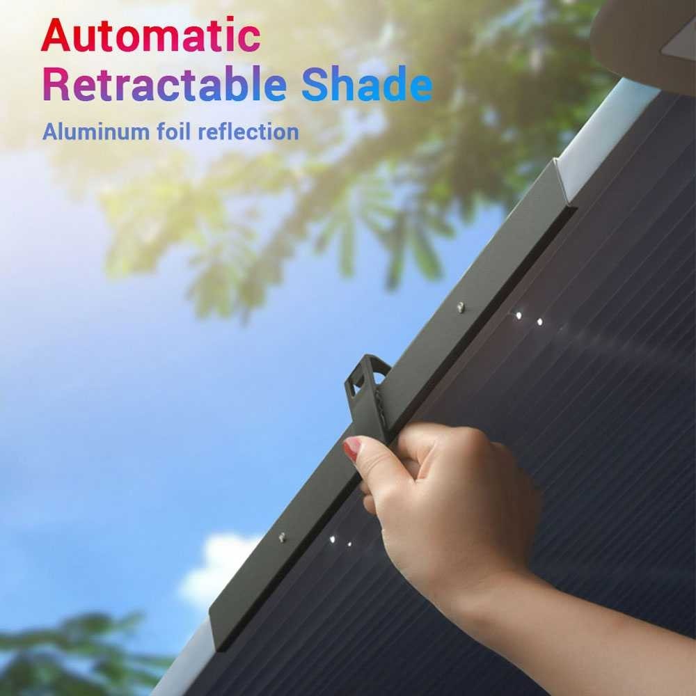 Jual Penutup Kaca Depan Mobil Automatic Retractable Sun Visor Sunscreen ...