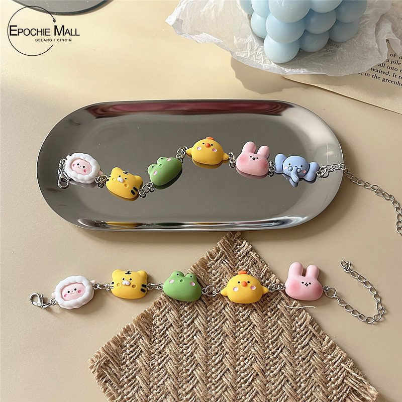 Jual COD Zoo Gelang Couple Gaya Ins Rantai Perak Hewan Liontin ...