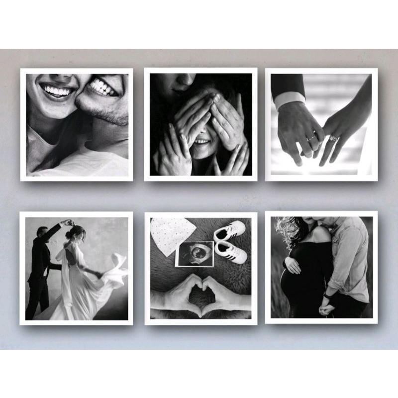 Jual custom cetak foto + frame block paketan 6pcs ukuran 20x20 cm ...
