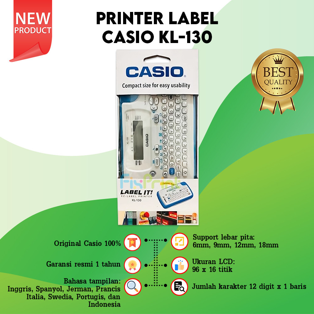 Jual Casio KL 130 Mesin Label Printer Labeling Garansi Resmi Original New | Shopee Indonesia