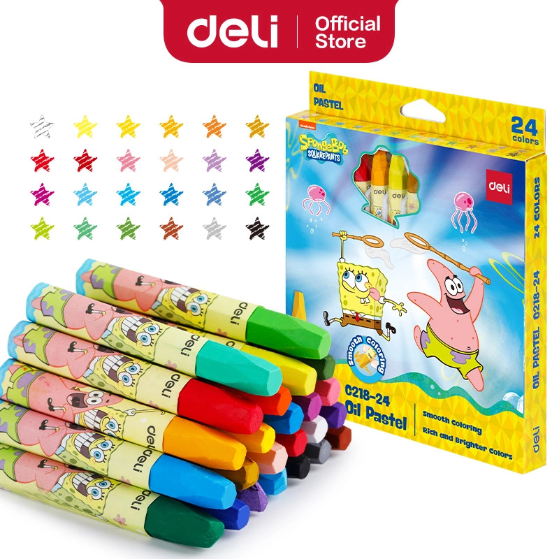 Jual Crayon / Oil Pastel Deli Spongebob Squarepants 24 Warna - EC218-24 ...