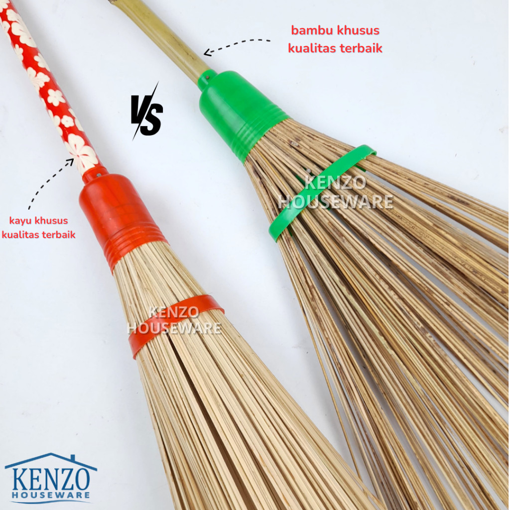 Jual Sapu Lidi Halaman Tebal Gepeng Sapu Taman Rumput Gagang Bambu ...
